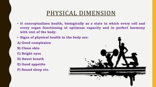 Ppt on dimensions of health | PPTX