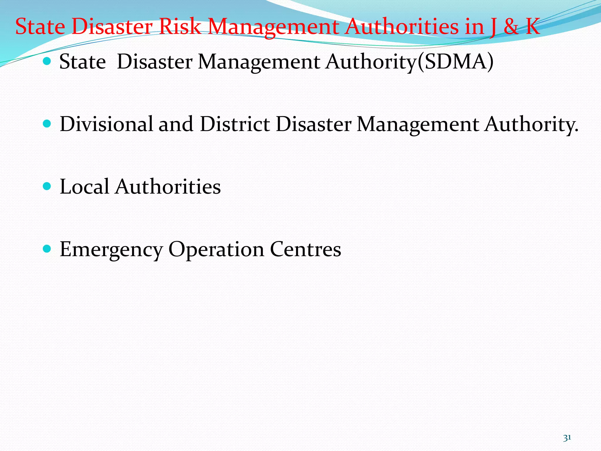 Ppt on Disaster Risk Management and J & K Floods 2014 | PPTX