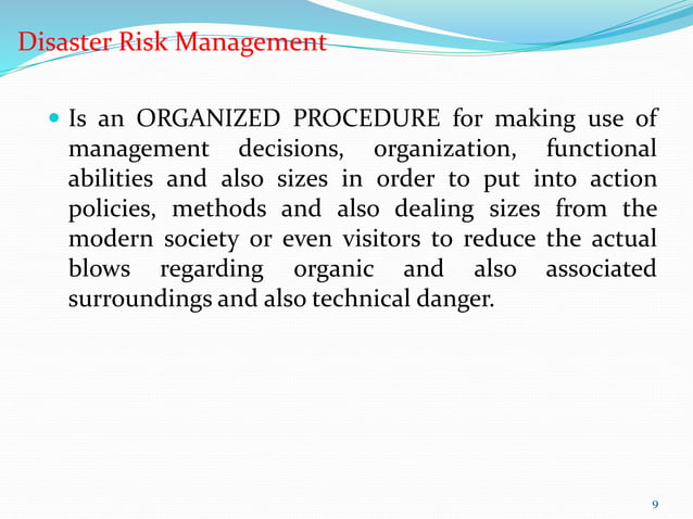 Ppt on Disaster Risk Management and J & K Floods 2014 | PPTX | Disasters