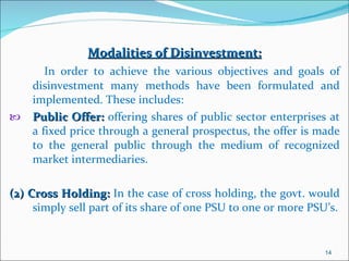 Ppt on disinvestment | PPT