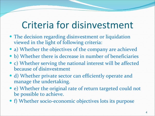 Ppt on disinvestment | PPT | Business Accounting & Finance | Business