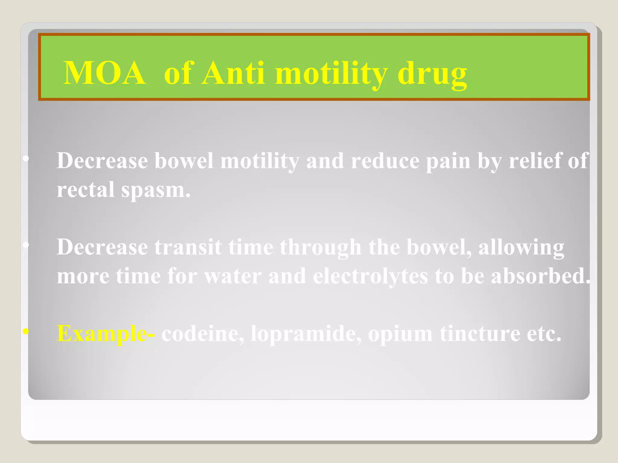 anti diarrheas and drug for constipation | PPT