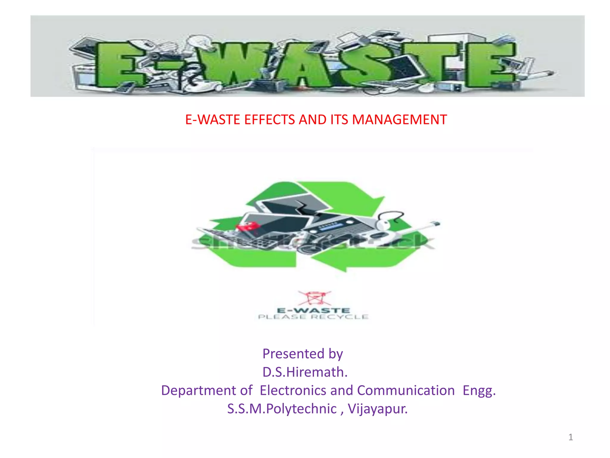 PPT ON E - WASTE | PPTX