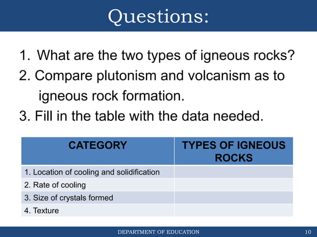 Igneous Rock.ppt | Geology | Science