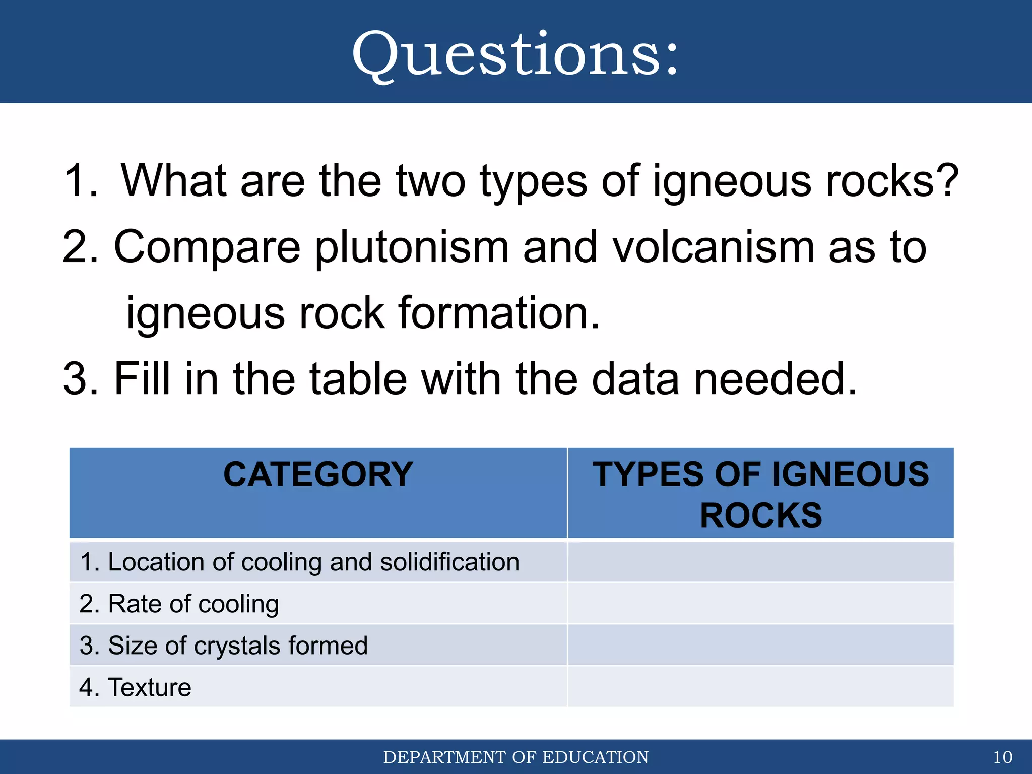 PPT on Earth and Life Science - Igneous Rock.ppt