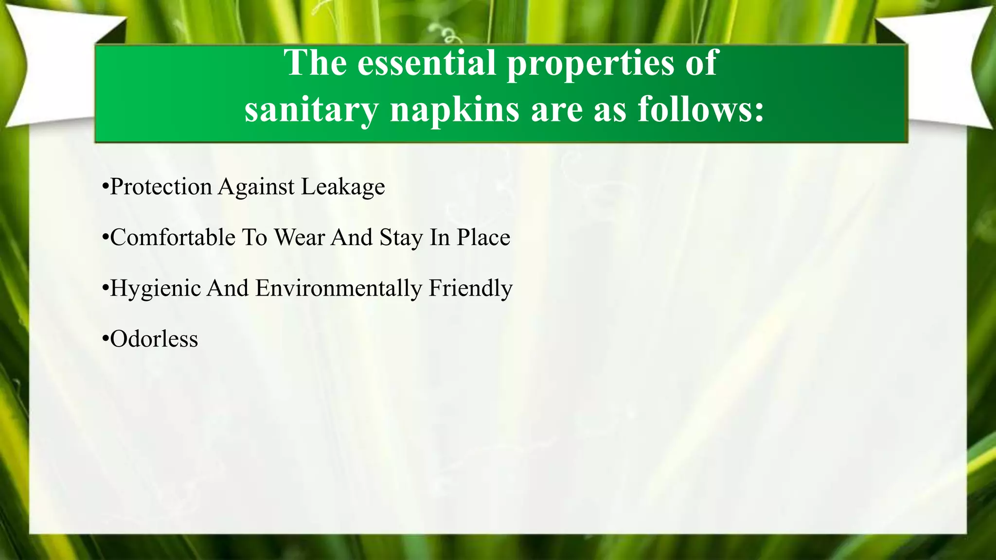 Ppt on eco friendly sanitary napkin | PPTX