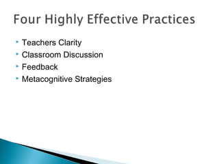 Ppt on effective teaching practices | PPT