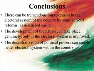 Ppt on electoral system in india | PPTX