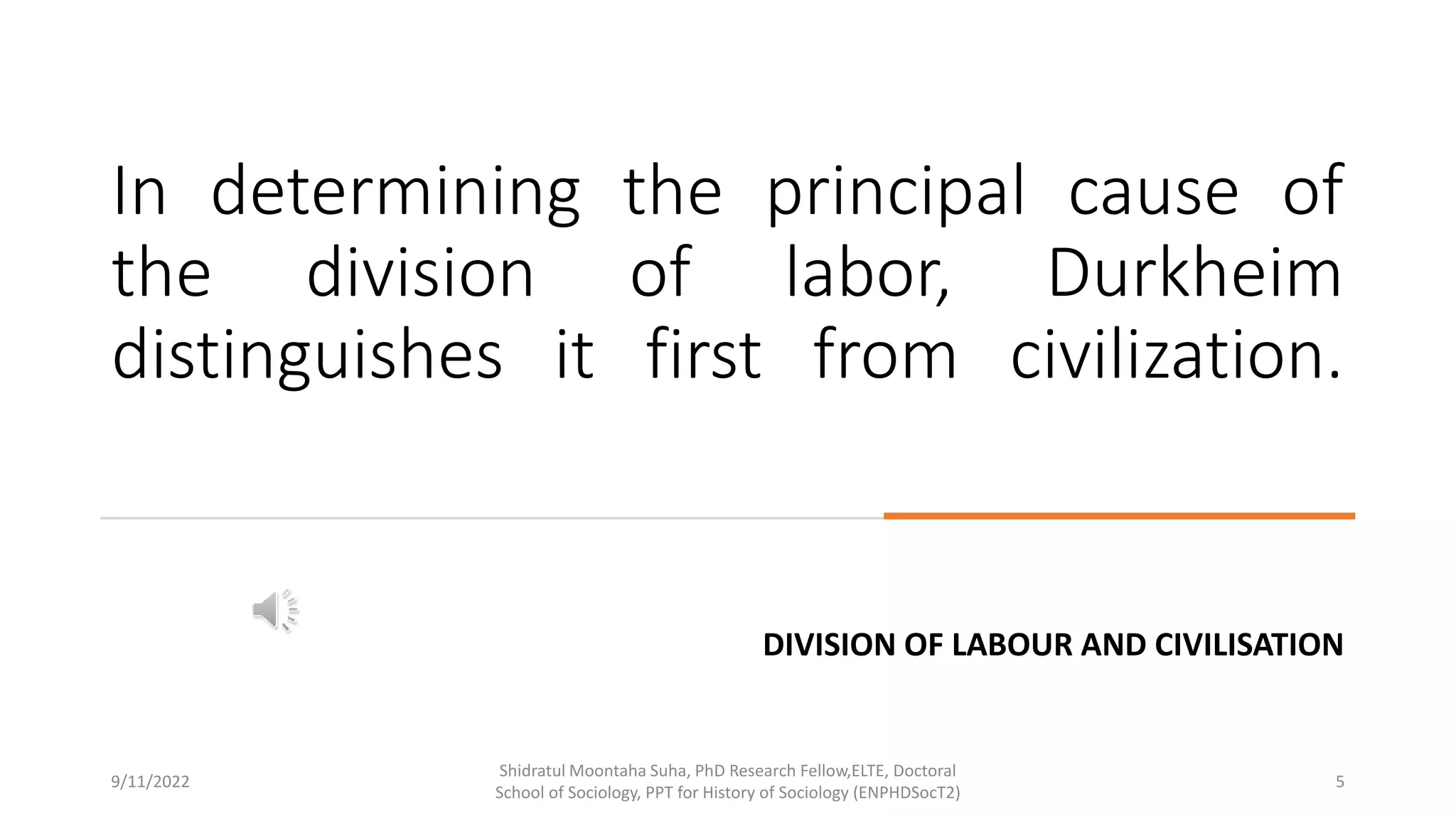 Emile Durkheim's Division of Labour in Society.pptx