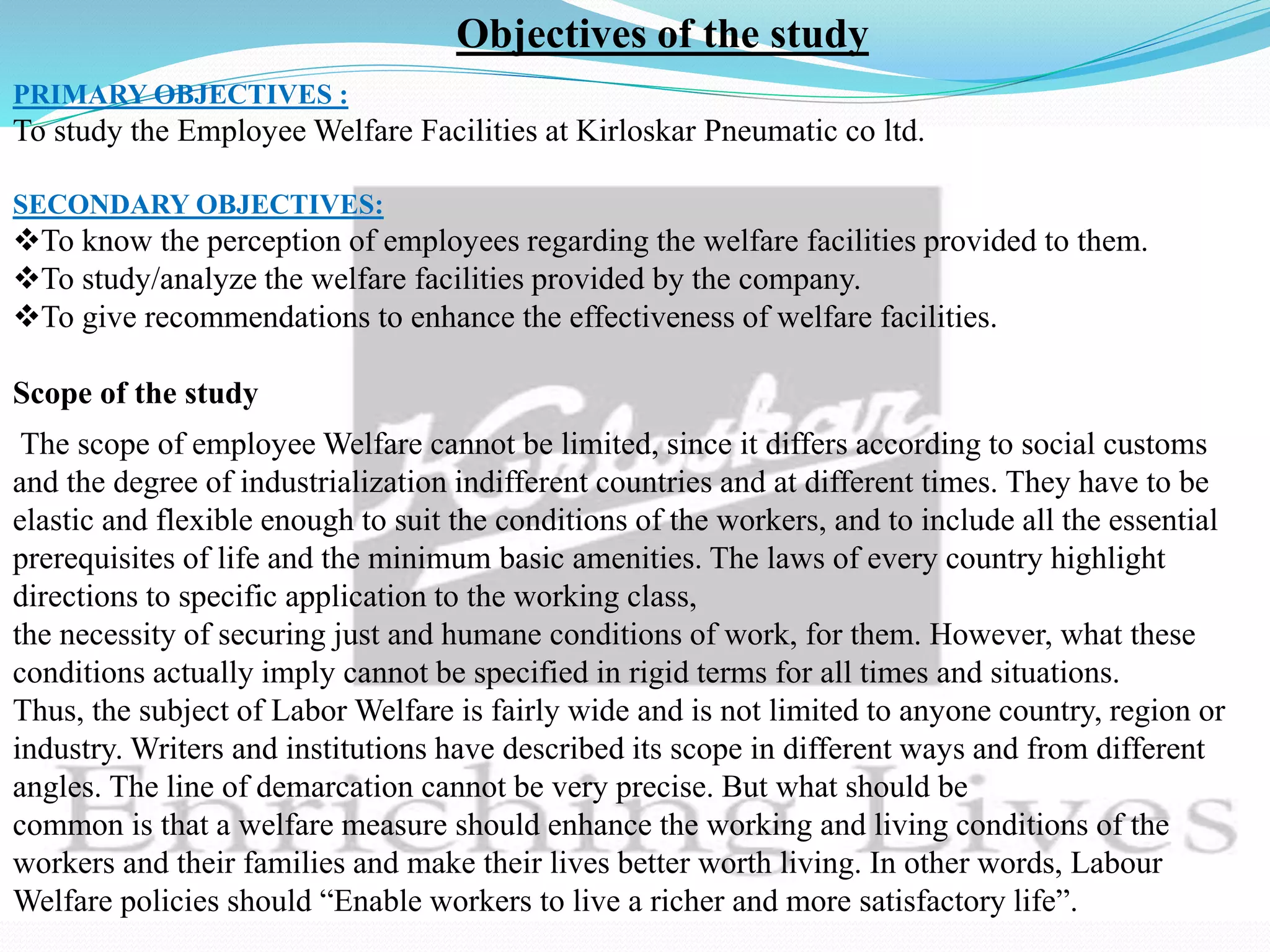 Ppt on employee welfare kpcl | PPT