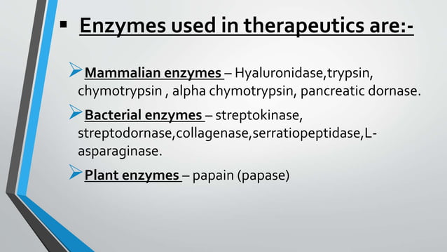 Ppt on enzymes in therapy | PPT