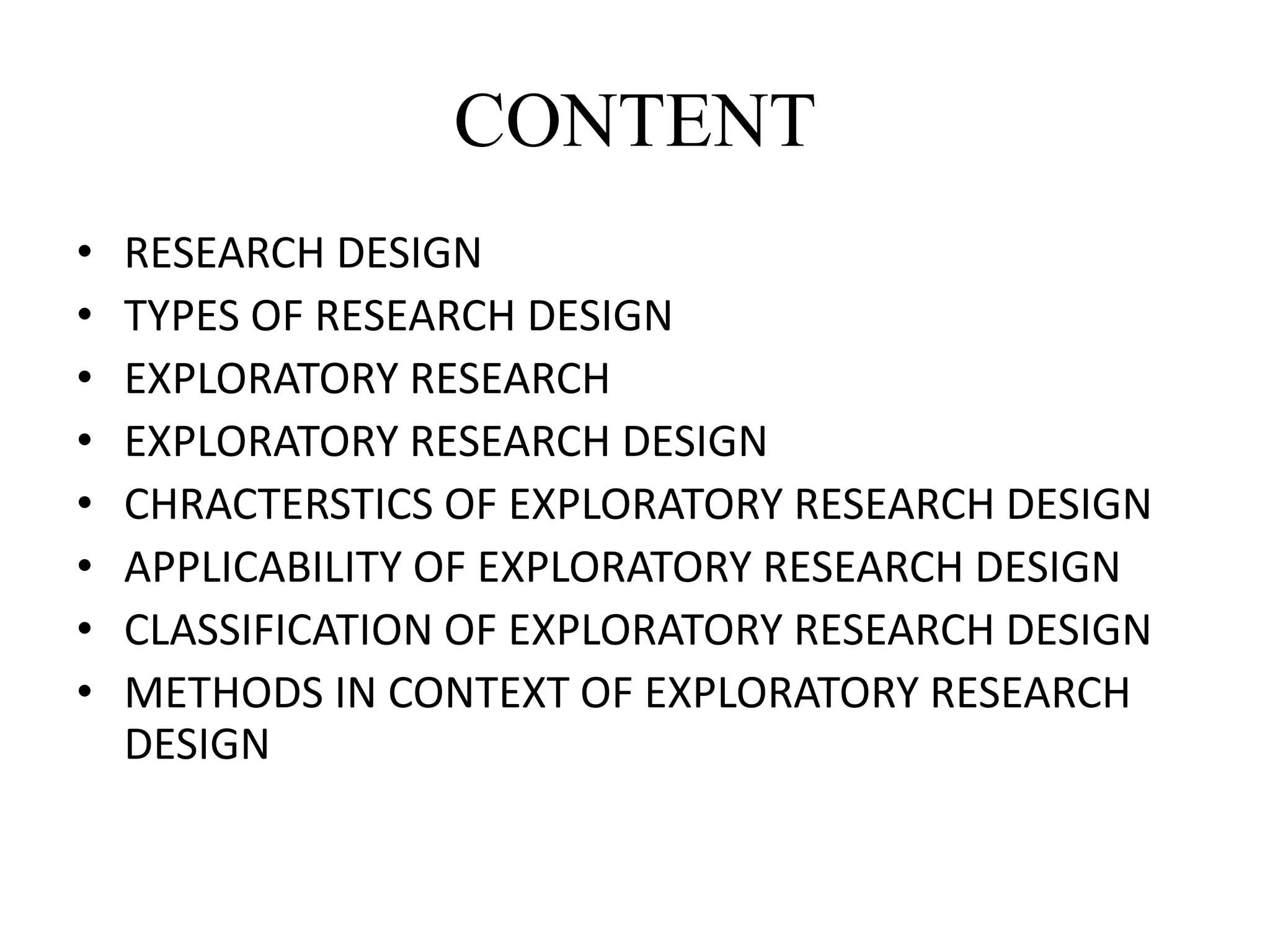 EXPLORATORY RESEARCH DESIGN | PPTX