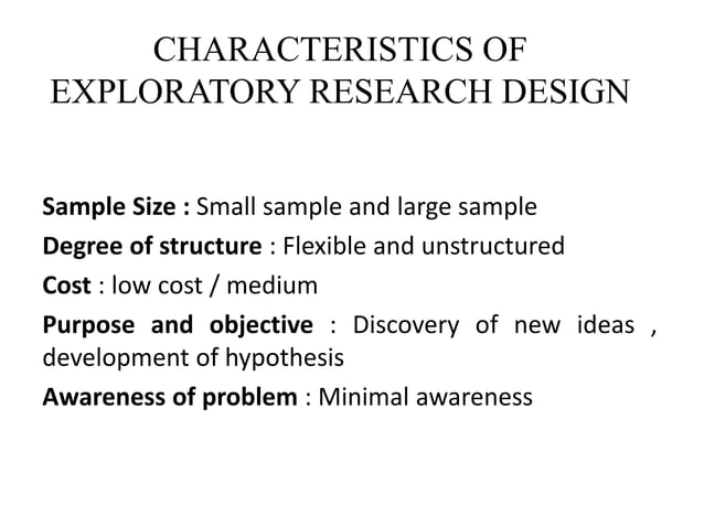 EXPLORATORY RESEARCH DESIGN | PPTX