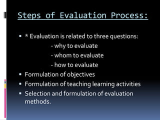 Evaluation in Education | PPTX