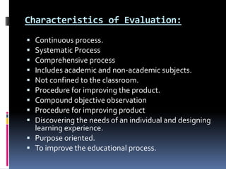 Evaluation in Education | PPTX