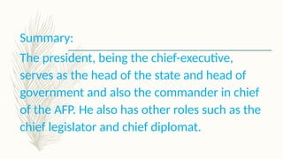 Executive Branch of the Philippine Government | PPTX