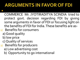 FDI IN RETAIL-Is it good or bad for indian retail sector | PPTX