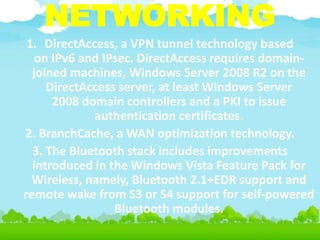 PPT on features of Windows 7 | PPTX | Operating Systems | Computer ...
