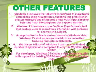 PPT on features of Windows 7 | PPTX | Operating Systems | Computer ...