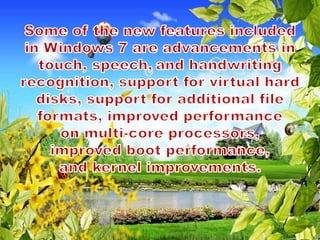 PPT on features of Windows 7 | PPTX | Operating Systems | Computer ...