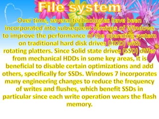 PPT on features of Windows 7 | PPTX | Operating Systems | Computer ...