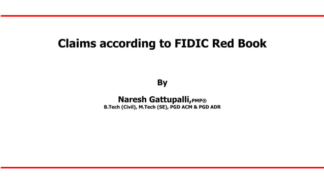 Ppt on fidic claims | PPTX