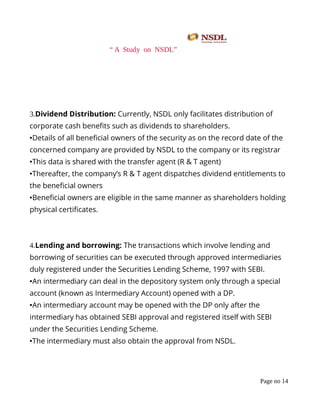PRESENTATION ON “ NSDL ’’ | PDF