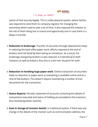 PRESENTATION ON “ NSDL ’’ | PDF