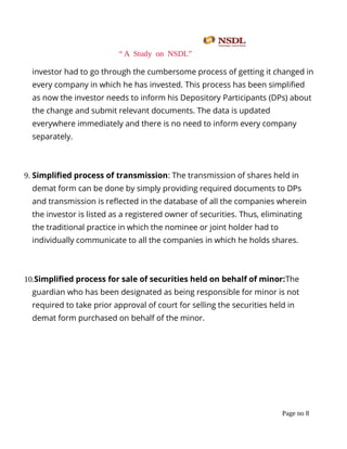 PRESENTATION ON “ NSDL ’’ | PDF