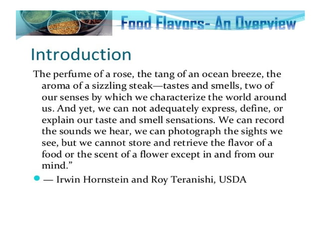 ppt on flavors and fragrances its types | PPT