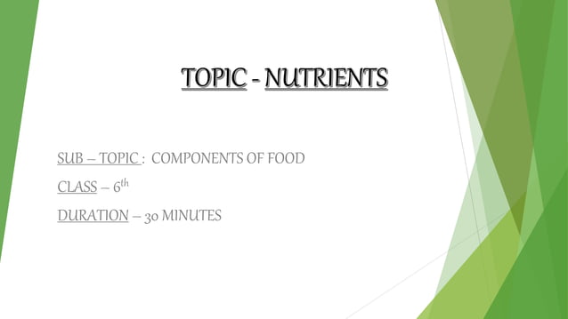 Ppt on food components | PPTX