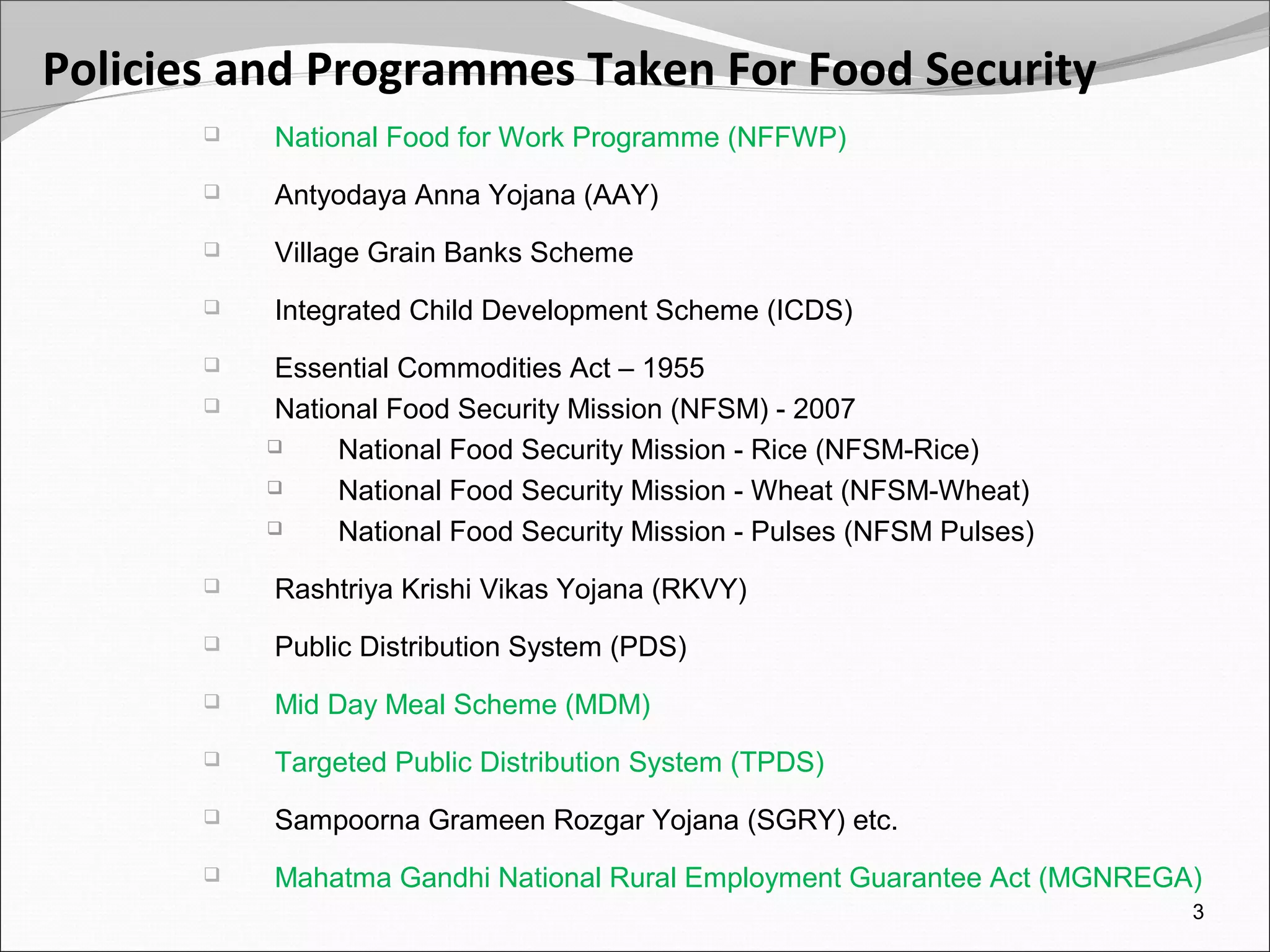 Ppt on food security issues and challenges beofe india | PPT