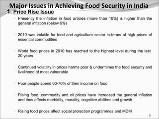 Ppt on food security issues and challenges beofe india | PPT