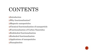 PPT on "Functionalization of Nanoparticles and Nanoplatelets" by Deepak ...
