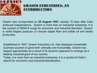 Ppt on grasim industries | PPT