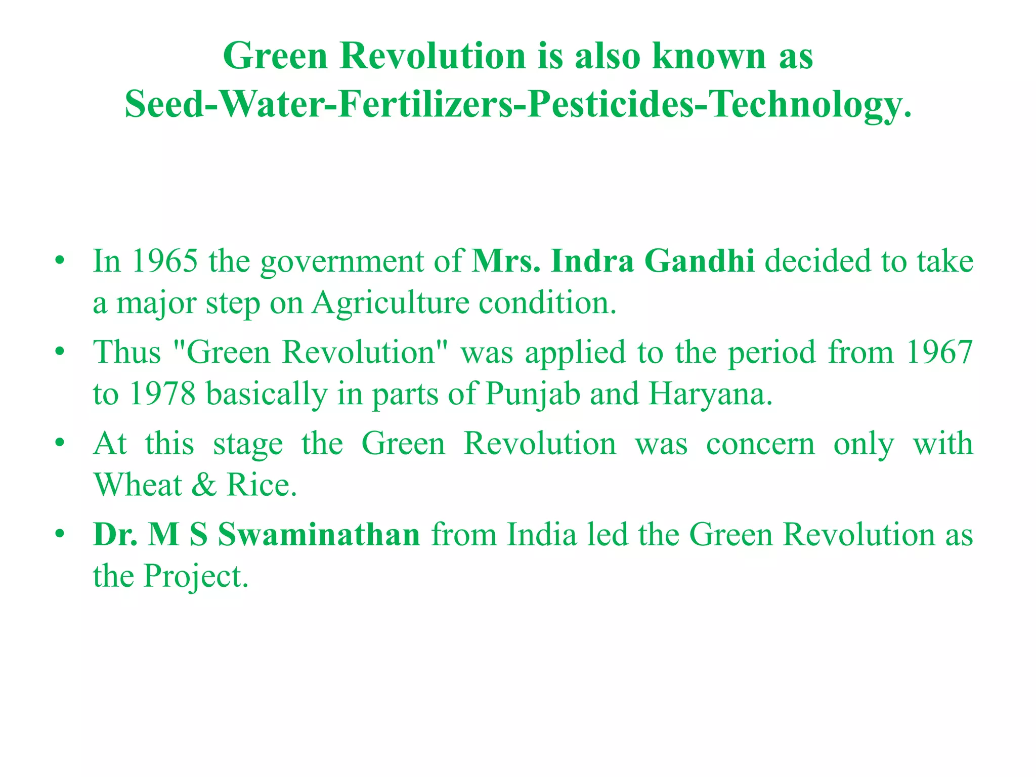 Green revolution India | PPTX