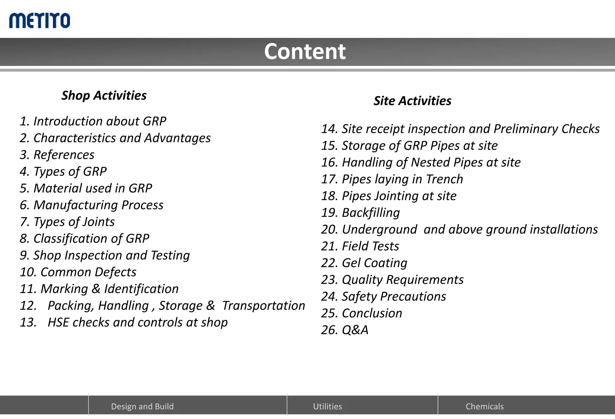 PPT on GRP pipes manufacturing and testing | PPTX