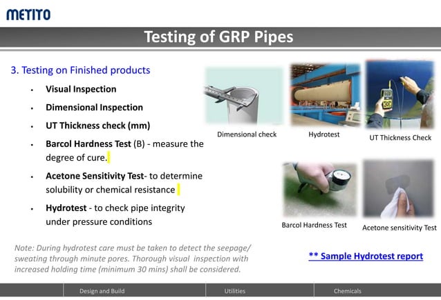PPT on GRP pipes and Fittings - manufacturing and testing | PPTX