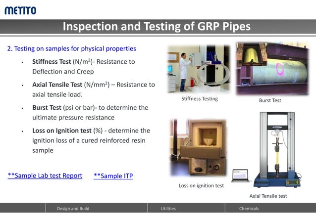 PPT on GRP pipes and fittings - manufacturing and testing | PPTX