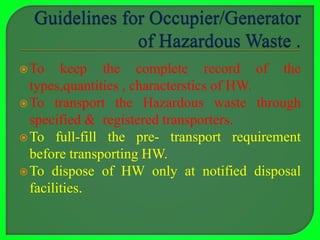 Ppt on hazardous waste management | PPTX