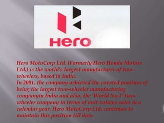 Ppt on hero moto corp. | PPTX