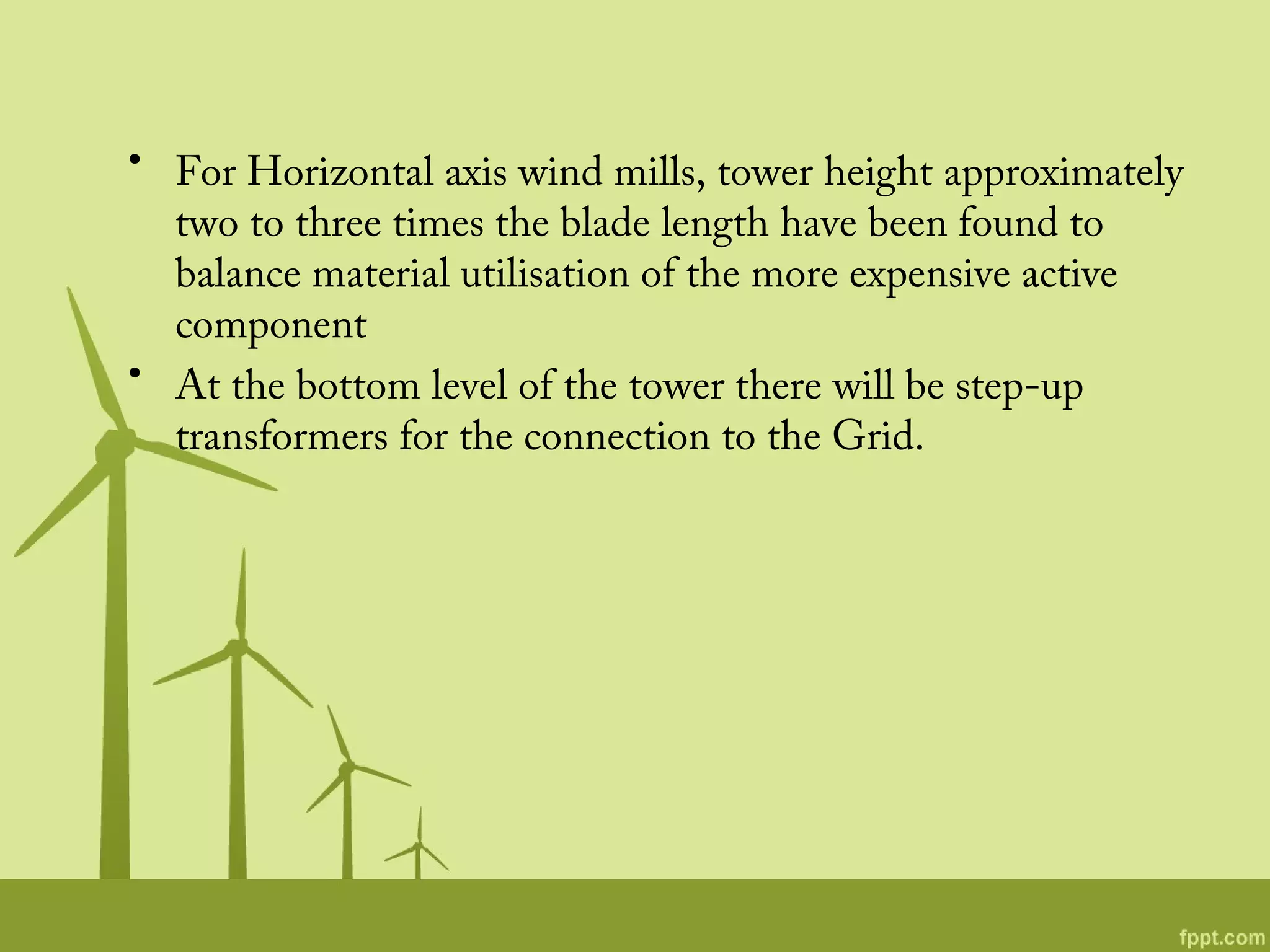 Ppt on horizontal axis wind mills by nayan | PPT