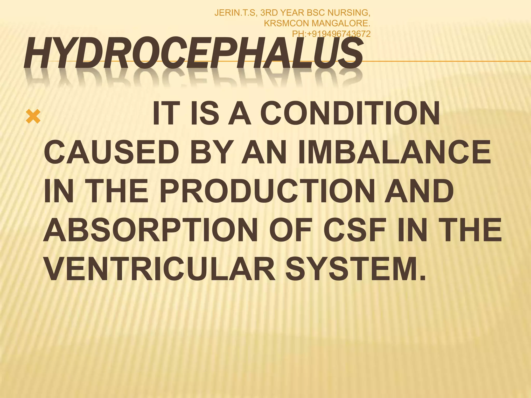 Ppt on hydrocephalus | PPTX