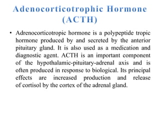 Ppt on hypothalamic & anterior pituitary hormones | PPTX