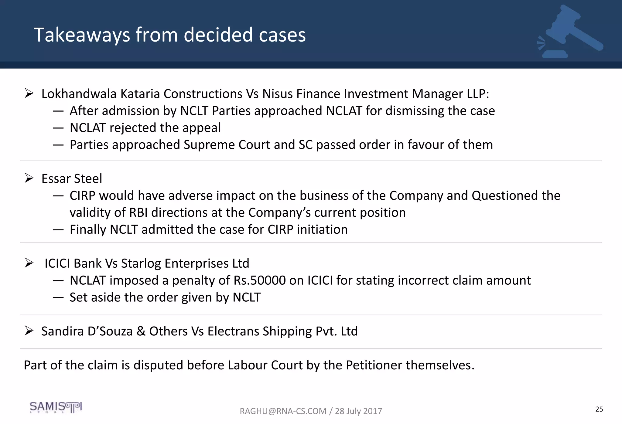 PPT on IBC by Raghu Babu, Mentor, Samisti Legal LLP | PDF