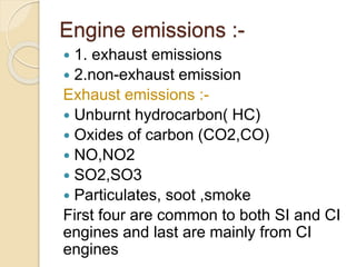 IC engines -emission and its control | PPTX