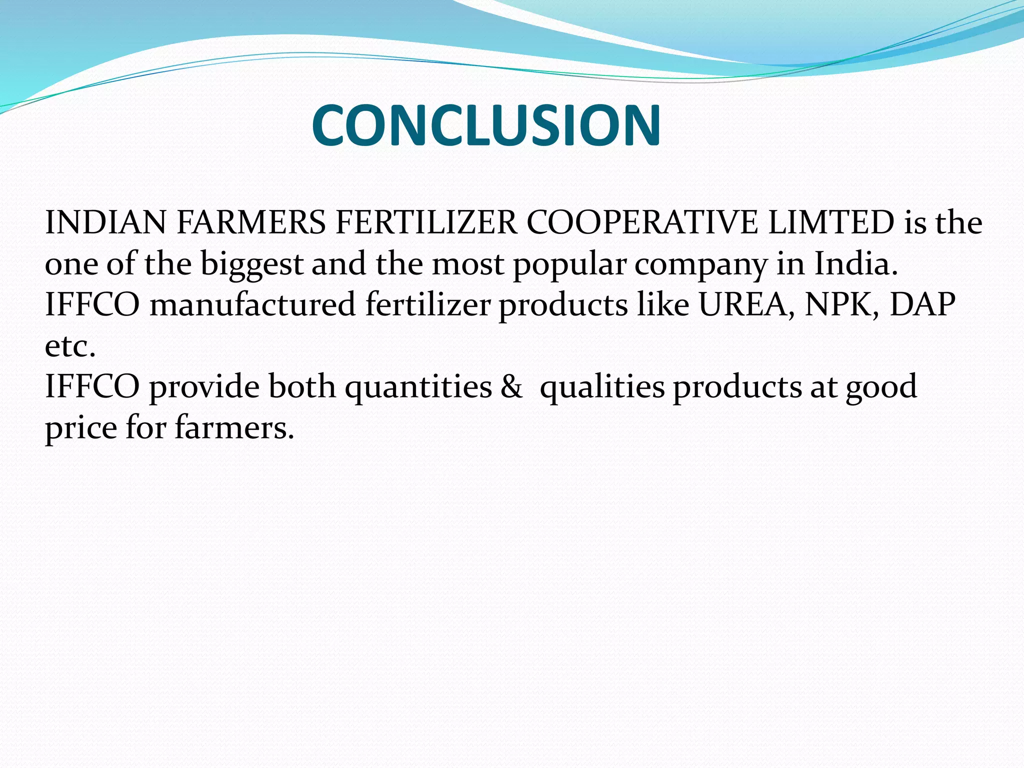 Presentation on iffco | PPTX