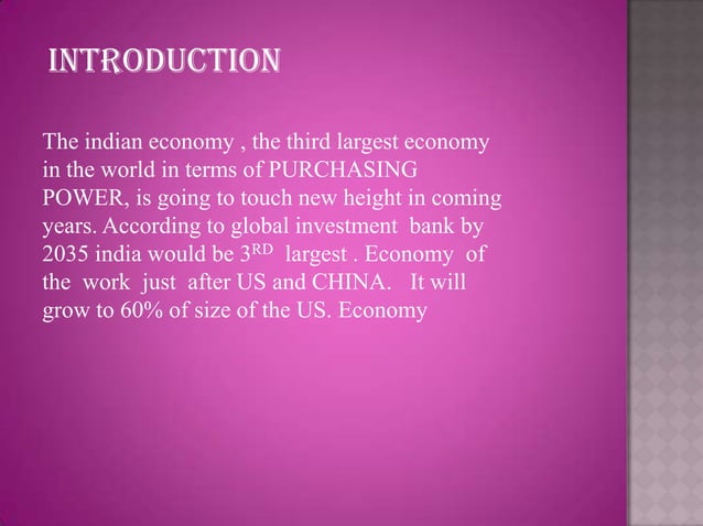 Ppt on indian economy | PPTX | Commodities | Economy