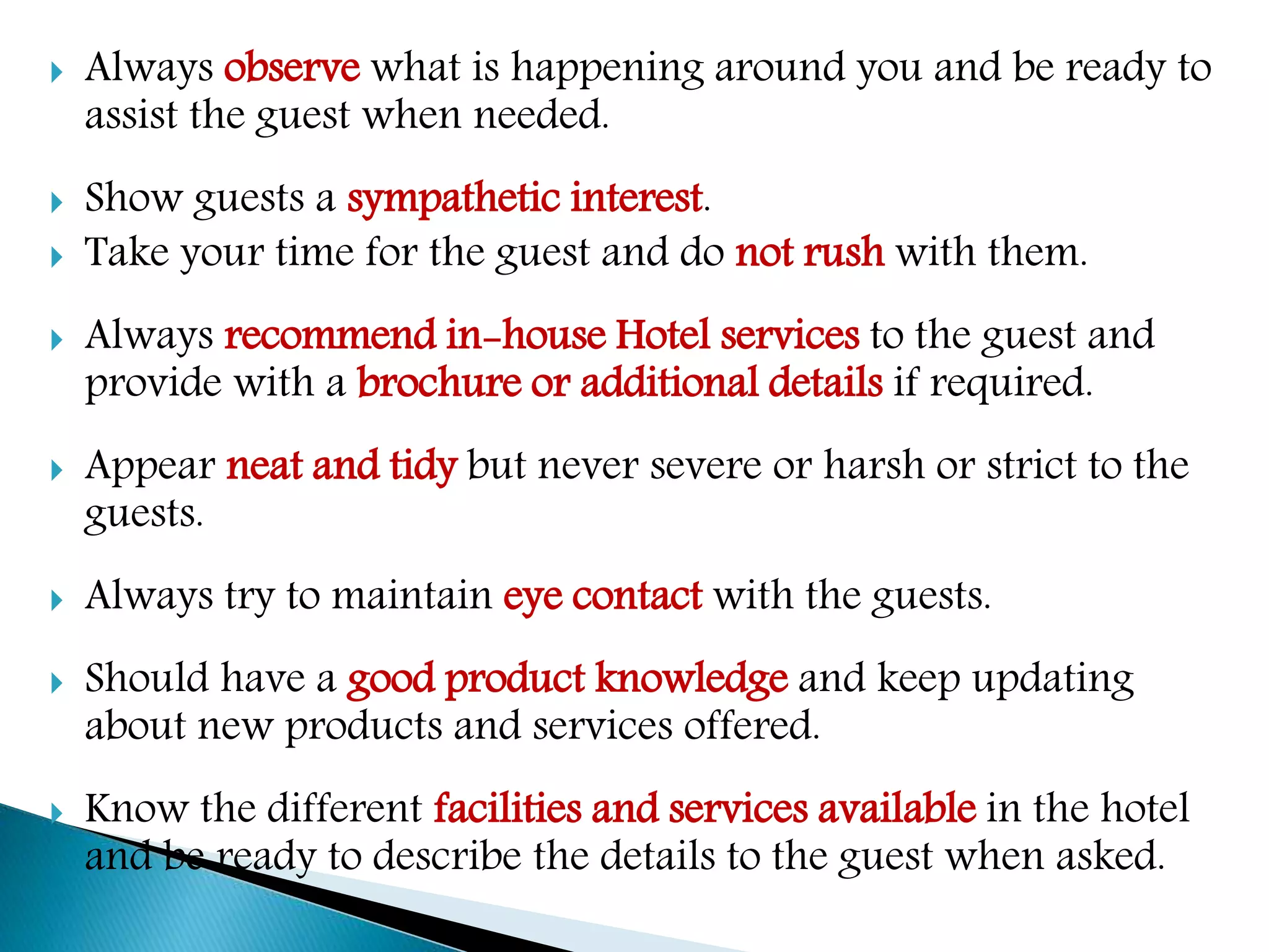 Ppt on industry etiquettes and hospitality conducts | PPTX