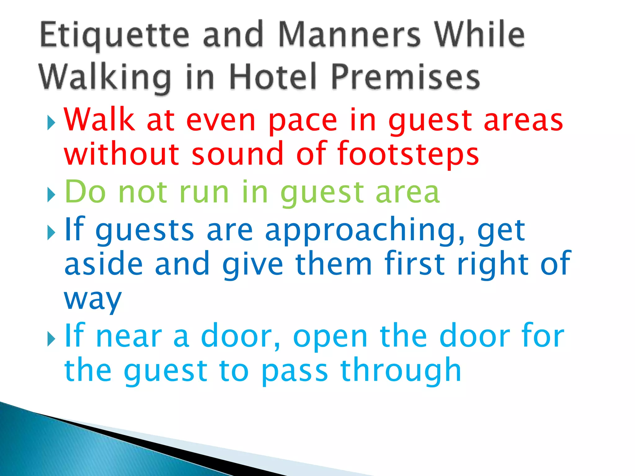 Ppt on industry etiquettes and hospitality conducts | PPTX